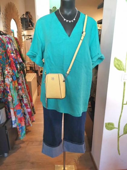 Tunique en lin turquoise